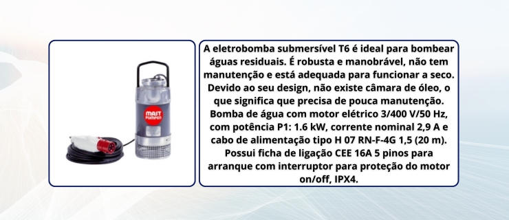 Eletrobomba Submersível T6 - TECNIQUITEL