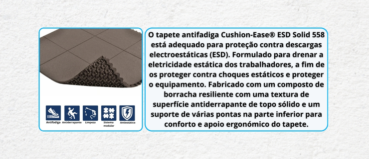 Tapete Antifadiga Cushion-Ease® ESD Solid 558 - TECNIQUITEL