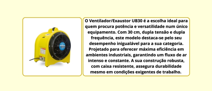 Ventilador/Exaustor UB30 - TECNIQUITEL